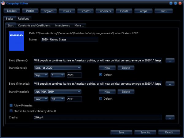 President Infinity 2020 – 270sims – US Presidential Election and ...